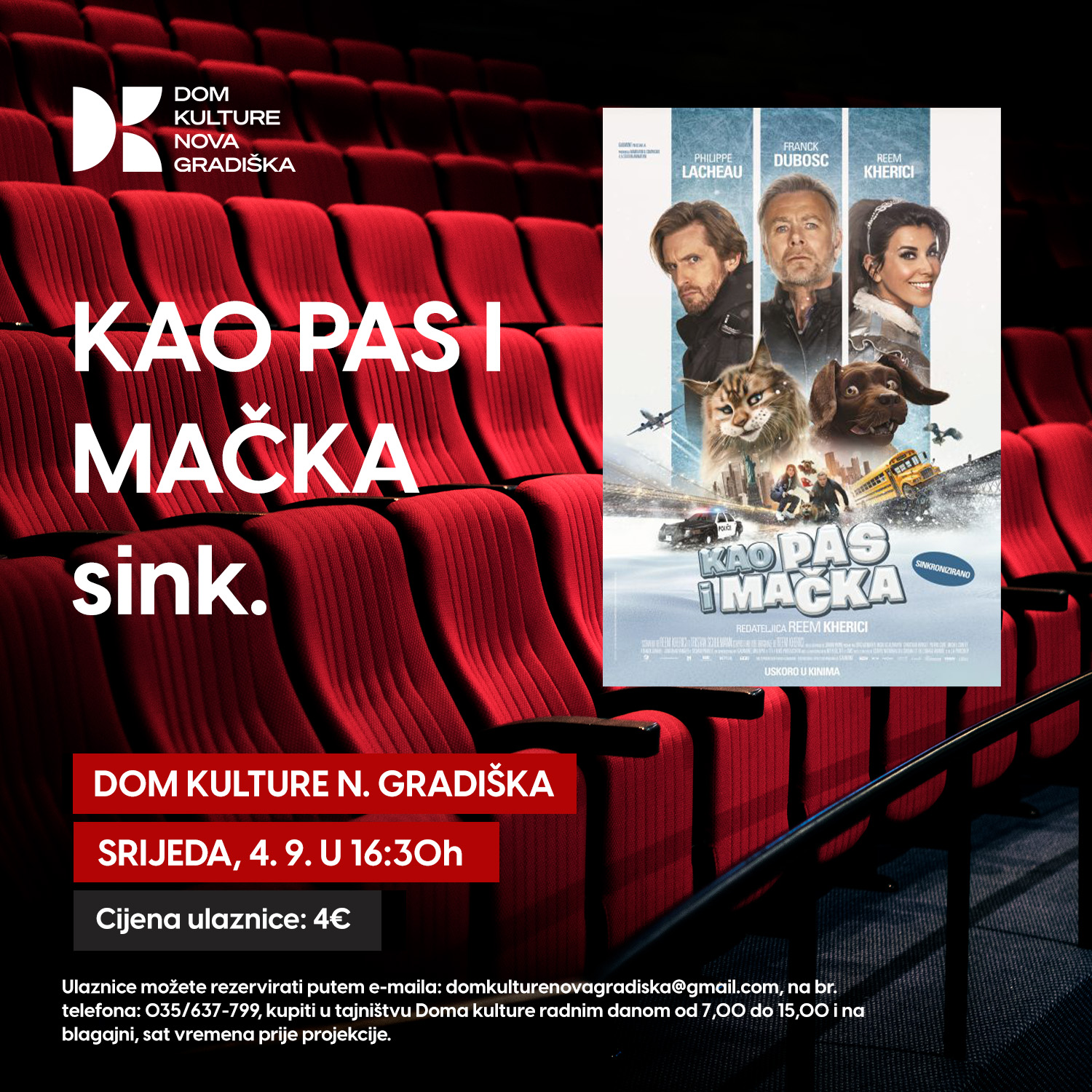 Danas u Kinu Nova Gradiška: Obiteljska akcija "Kao pas i mačka" - Radio ...