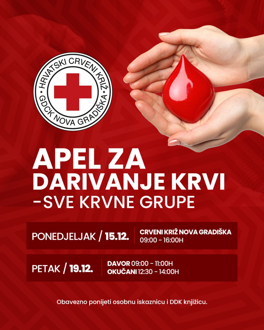 Kritične zalihe krvi: Hitni apel svim dobrovoljnim darivateljima - Radio Nova Gradiška